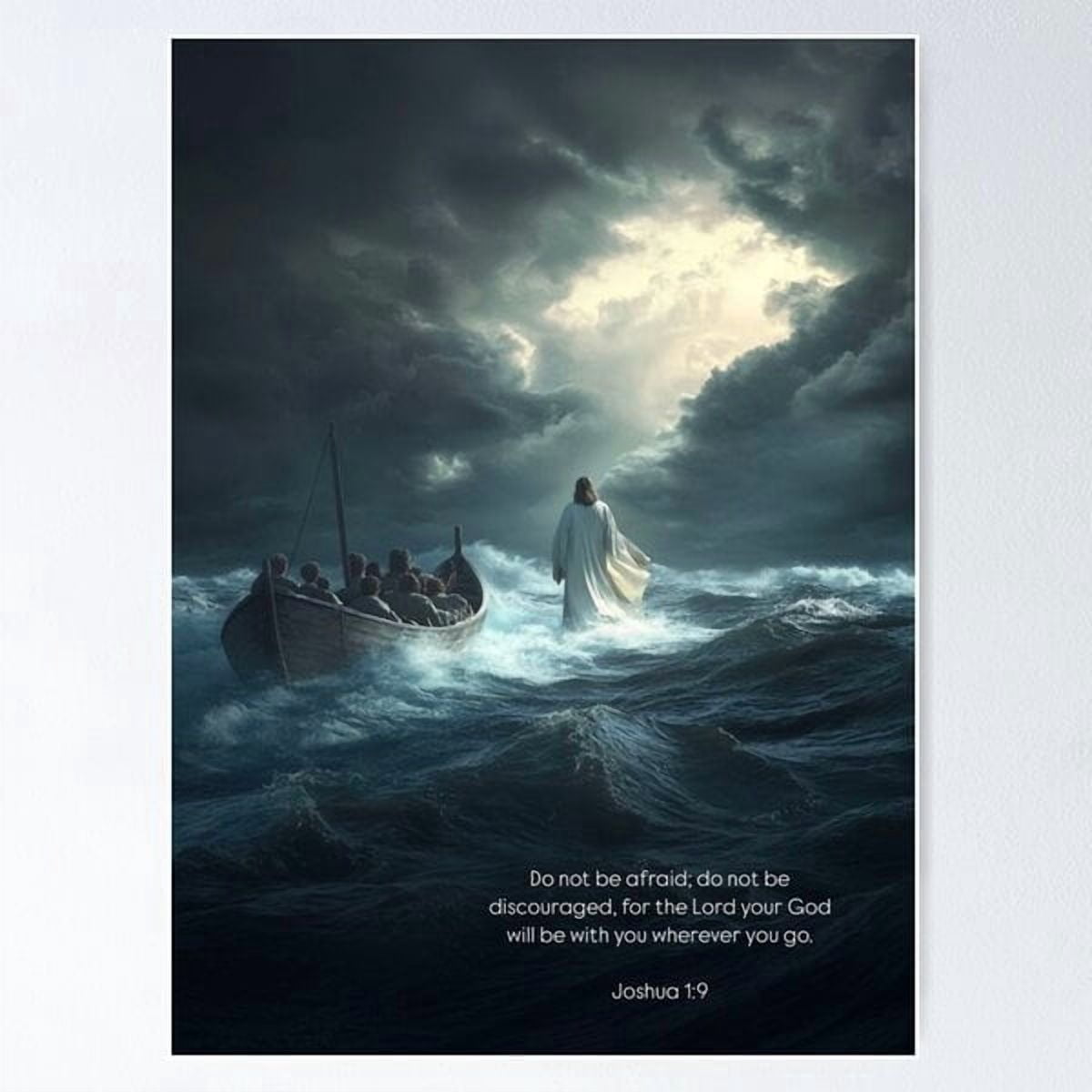 Faith Over Fear Walking Through The Storm Poster, Poster Home Decor ...