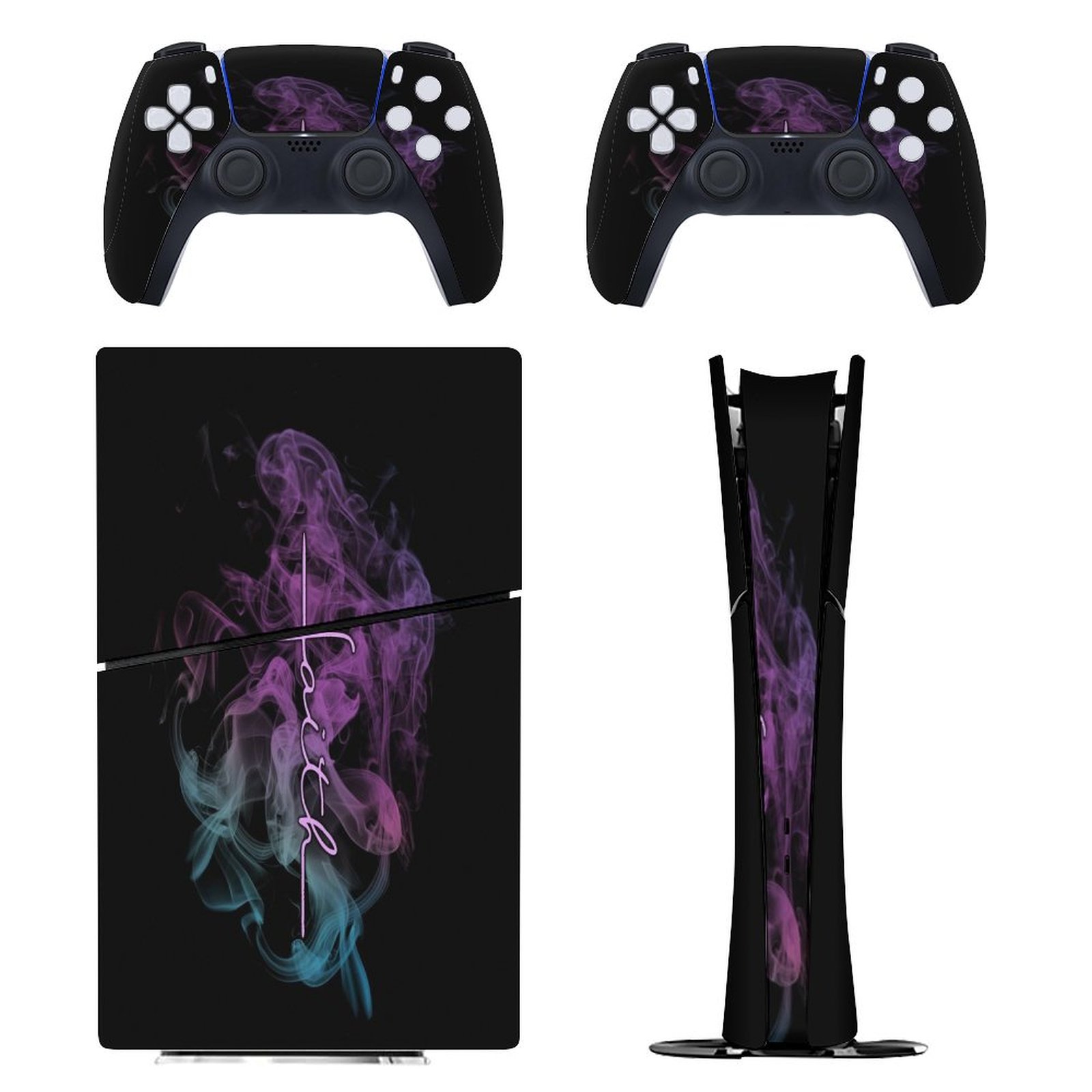 Faith Purple Blue Smoke PS5/PS5 Slim Digital Disc Skin Sticker For ...