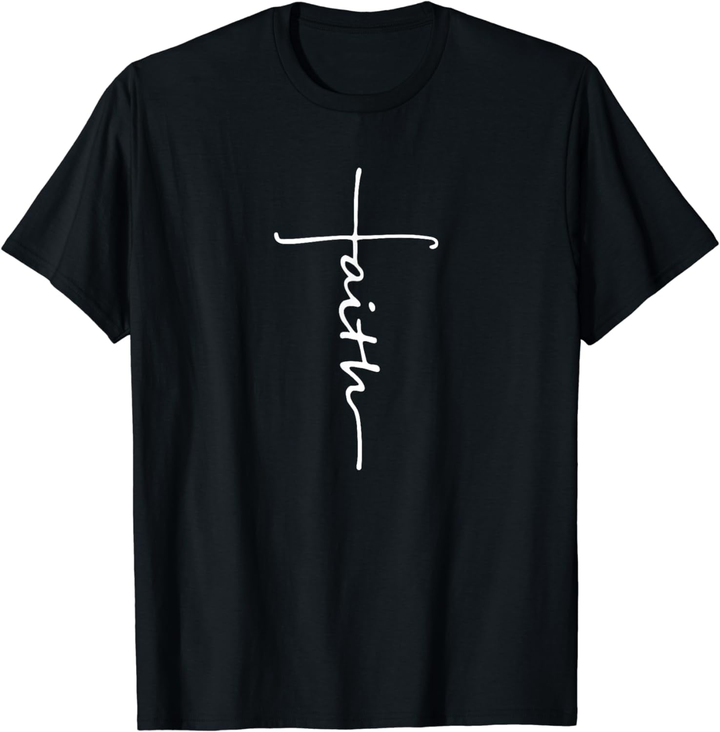 Faith Script Cross Design (white) - Christian Faith T-Shirt - Walmart.com