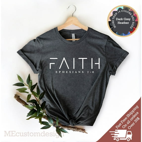 Faith Shirt, Ephesians Bible Verse Tee, Christian Women’S T-Shirt ...