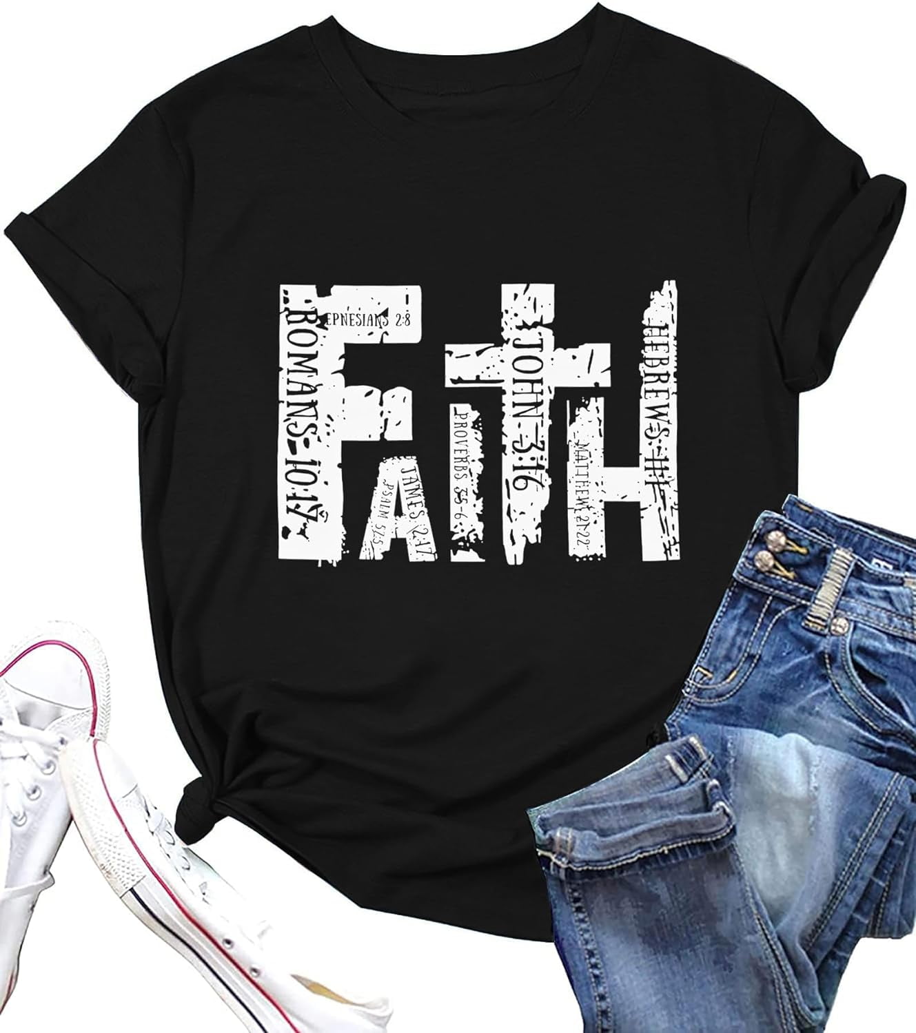 Faith Shirts for Women Christian Bible Verse Tshirt Casual Short Sleeve ...