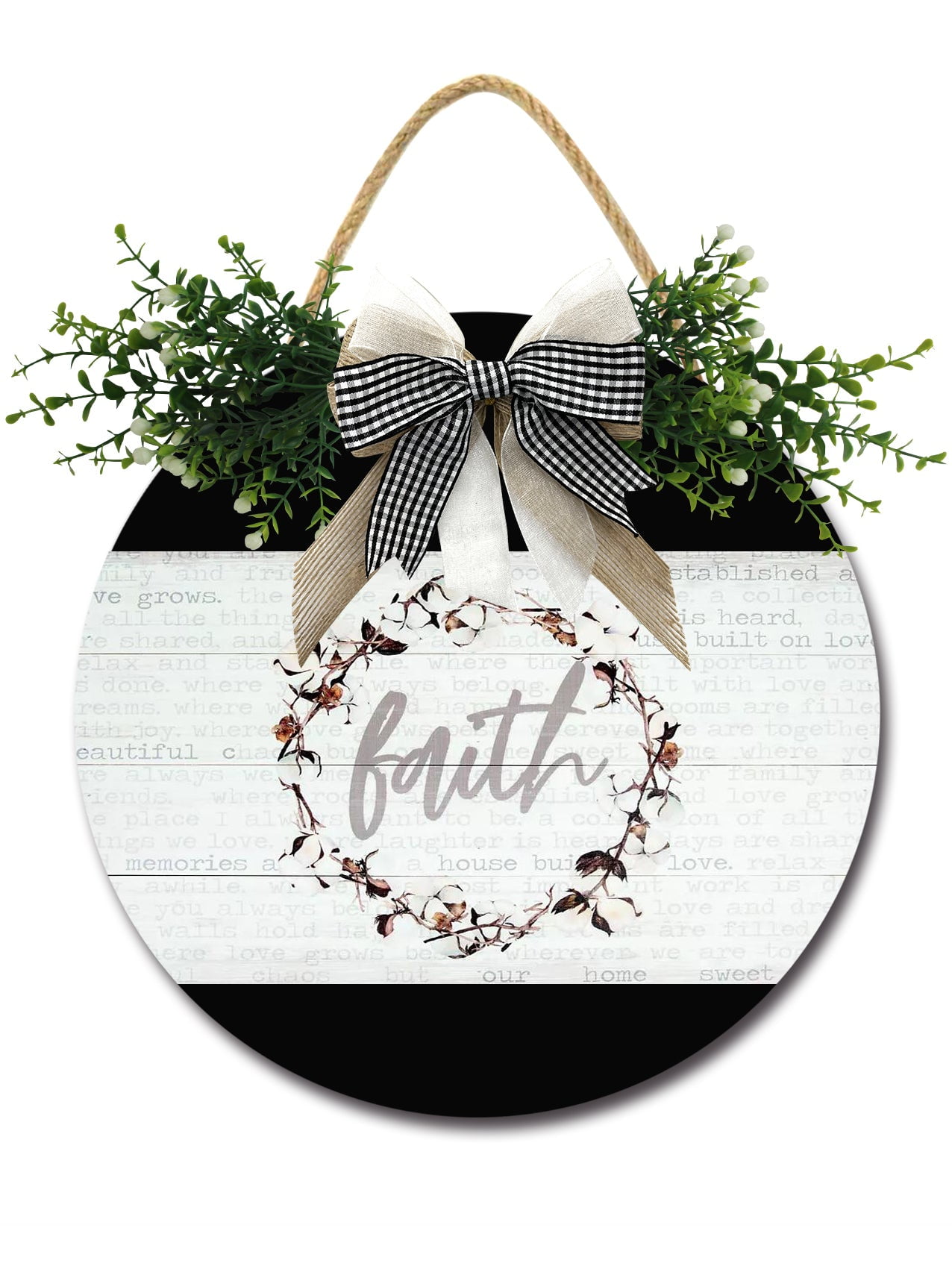 Faith Sign Farmhouse Wood Sign Front Porch Decor Rustic Wooden Sign ...