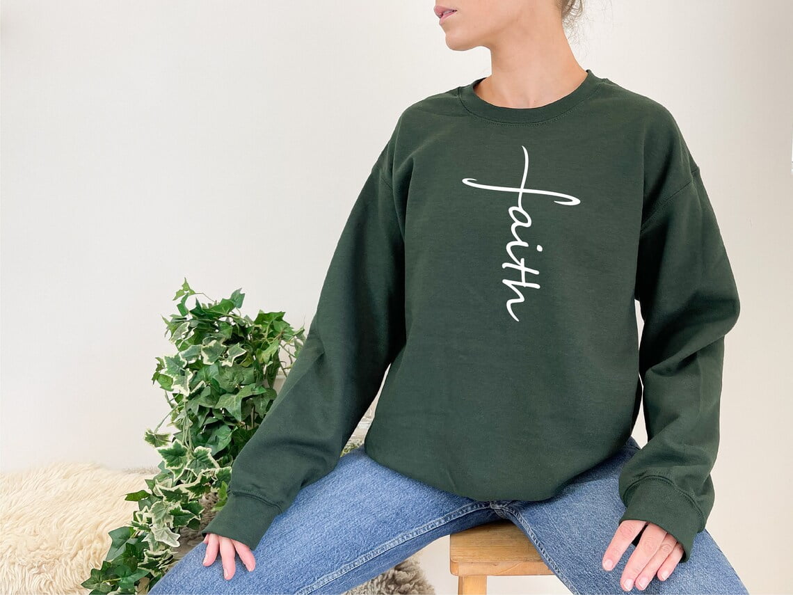 Faith Sweatshirt, Faith Cross Shirt, Christian Sweatshirt, Jesus ...