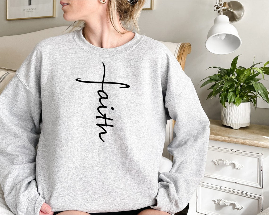 Faith Sweatshirt, Faith Cross Shirt, Christian Sweatshirt, Jesus ...