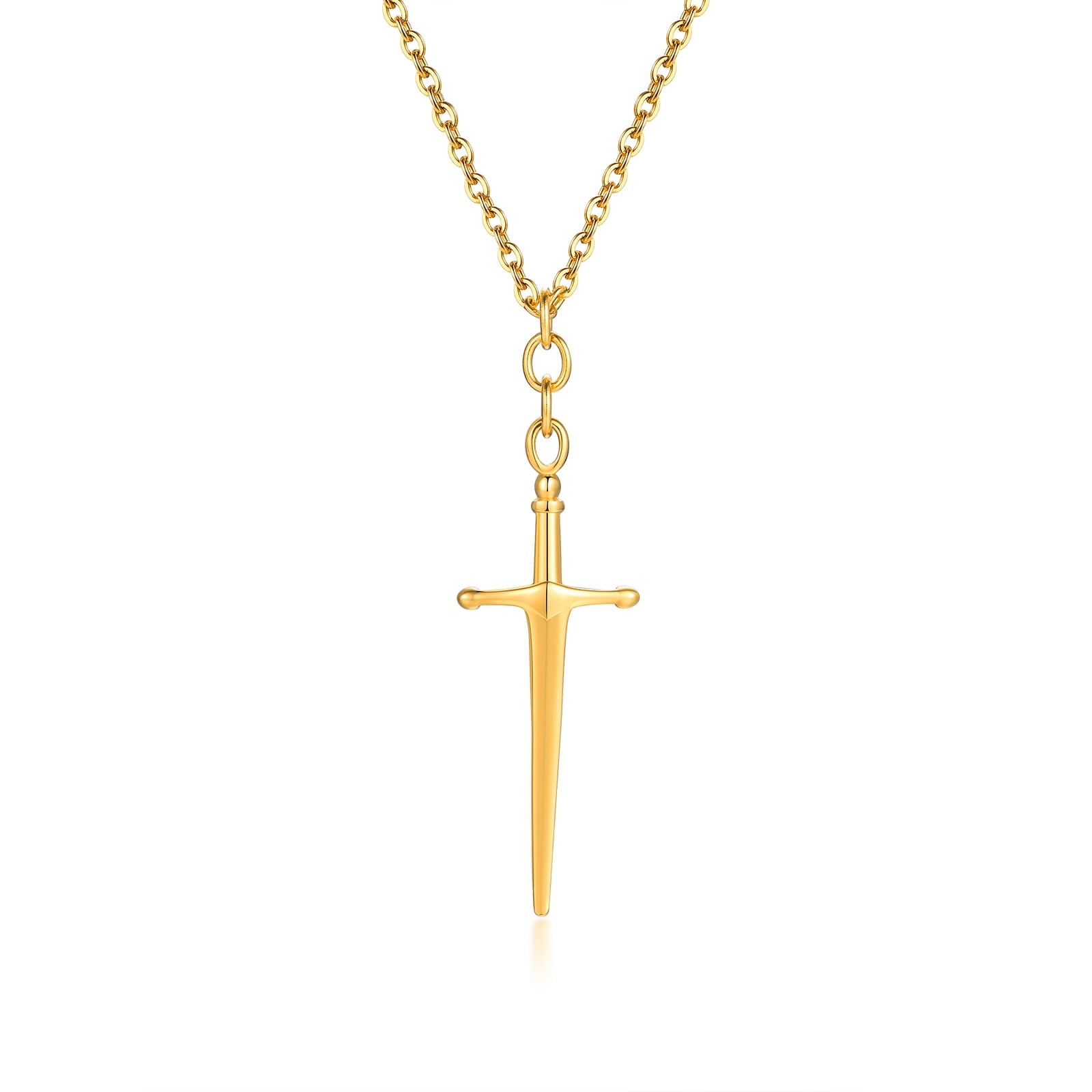 Faith Sword Cross Necklace for Men Women,Stainless Steel Cross Pendant ...