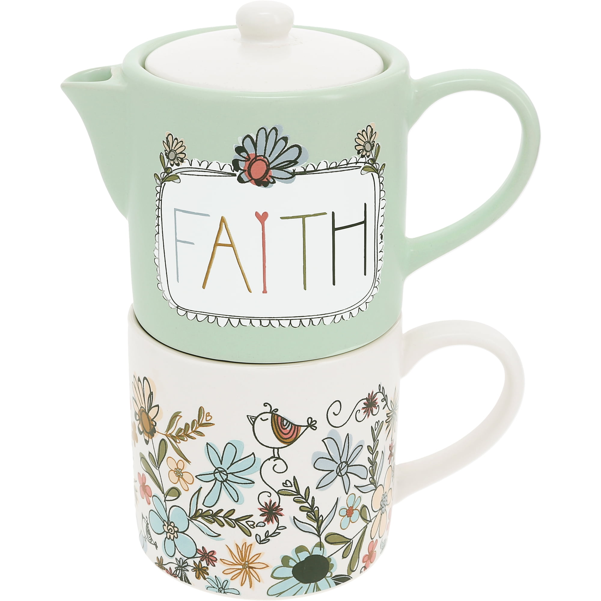 Pavilion Gift Company - Faith - Tea for One (10 oz Teapot & 10 oz Cup ...