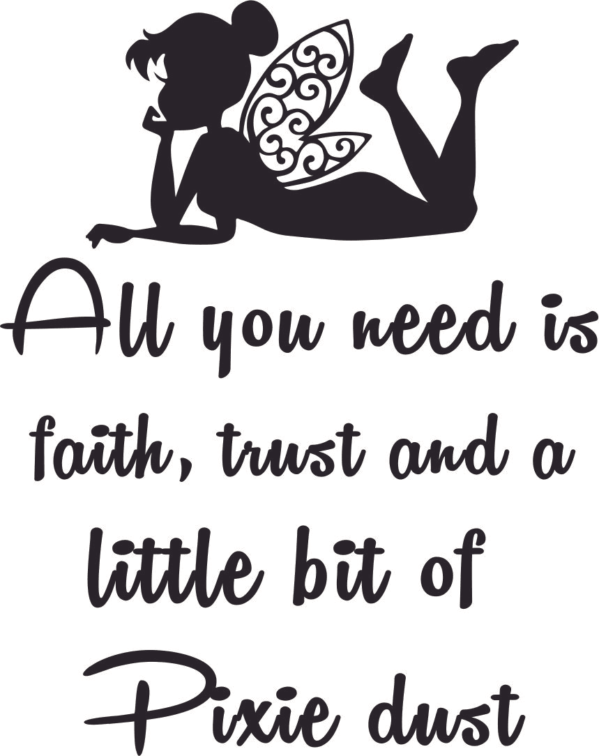 Faith Trust And A Little Bit Of Pixie Dust Green Fairy Bell Cartoon ...
