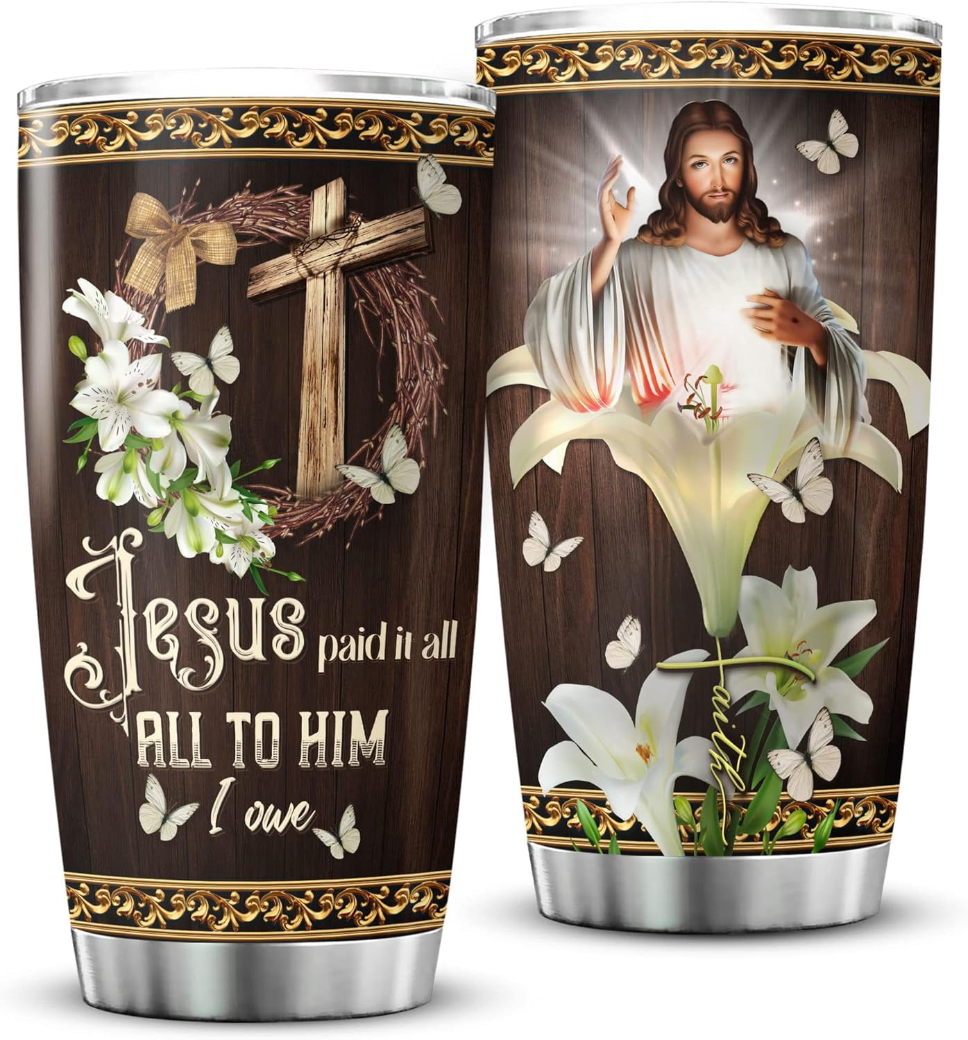 Faith Tumblers For Women Jesus Paid It All Christian Coffee Mug With ...