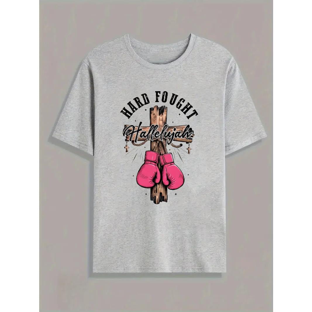 Faith Warrior T-Shirt - "Hard Fought Hallelujah" Motivational Christian ...