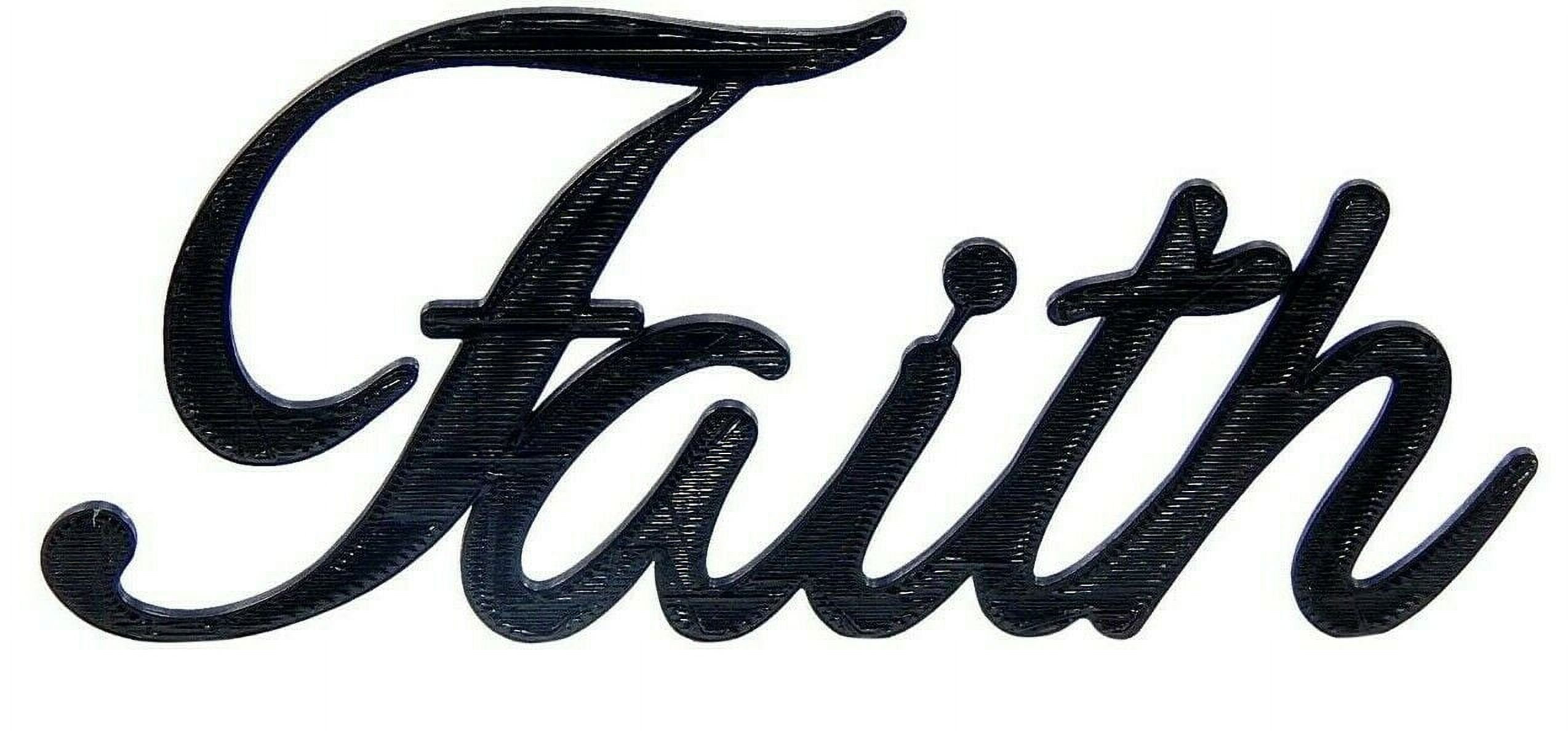 Faith Word Art Sign Home Kitchen Decor Wall Hanging Cursive Script ...
