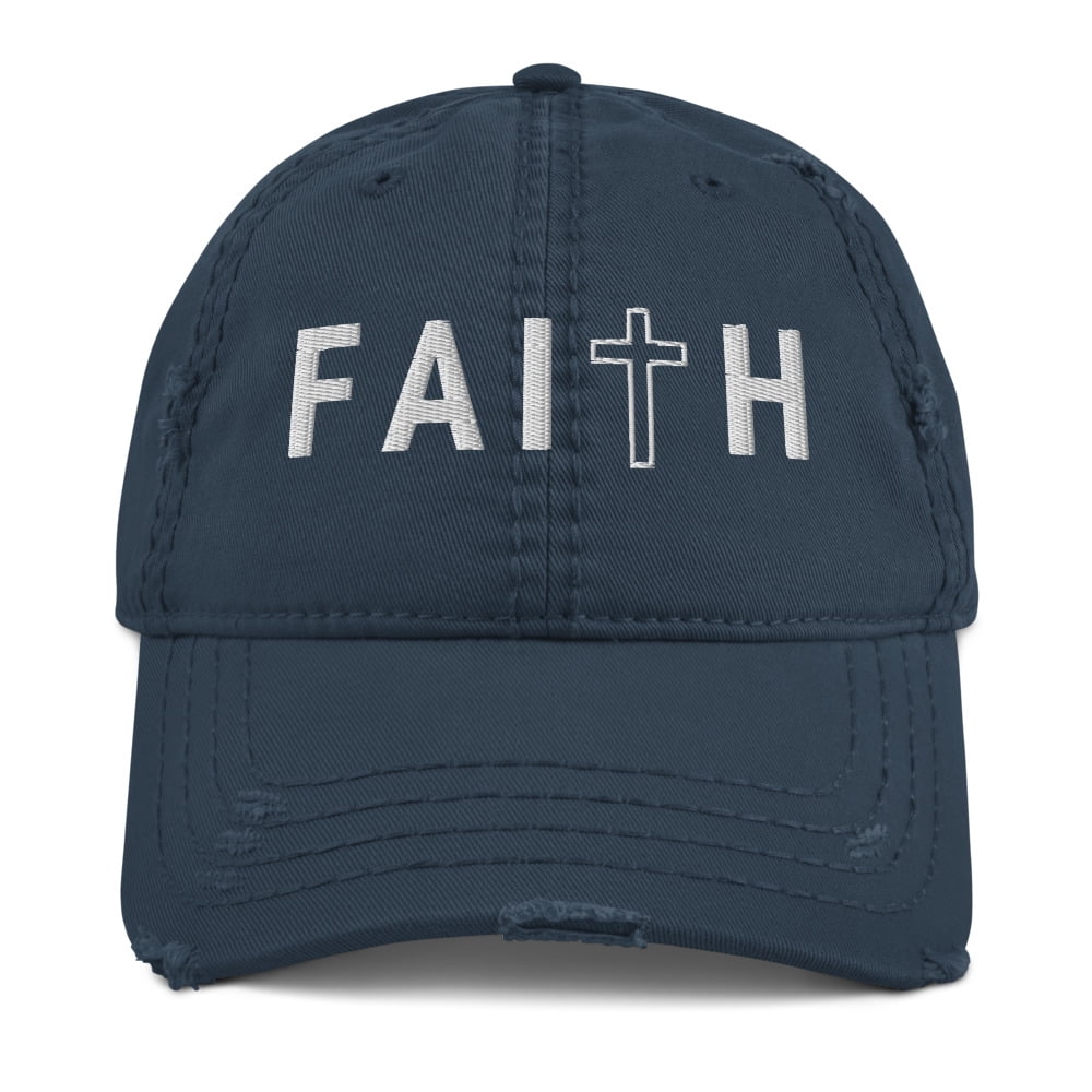 Faith hat Embroidered Distressed Dad Hat Jesus hat Cross hat Christian ...