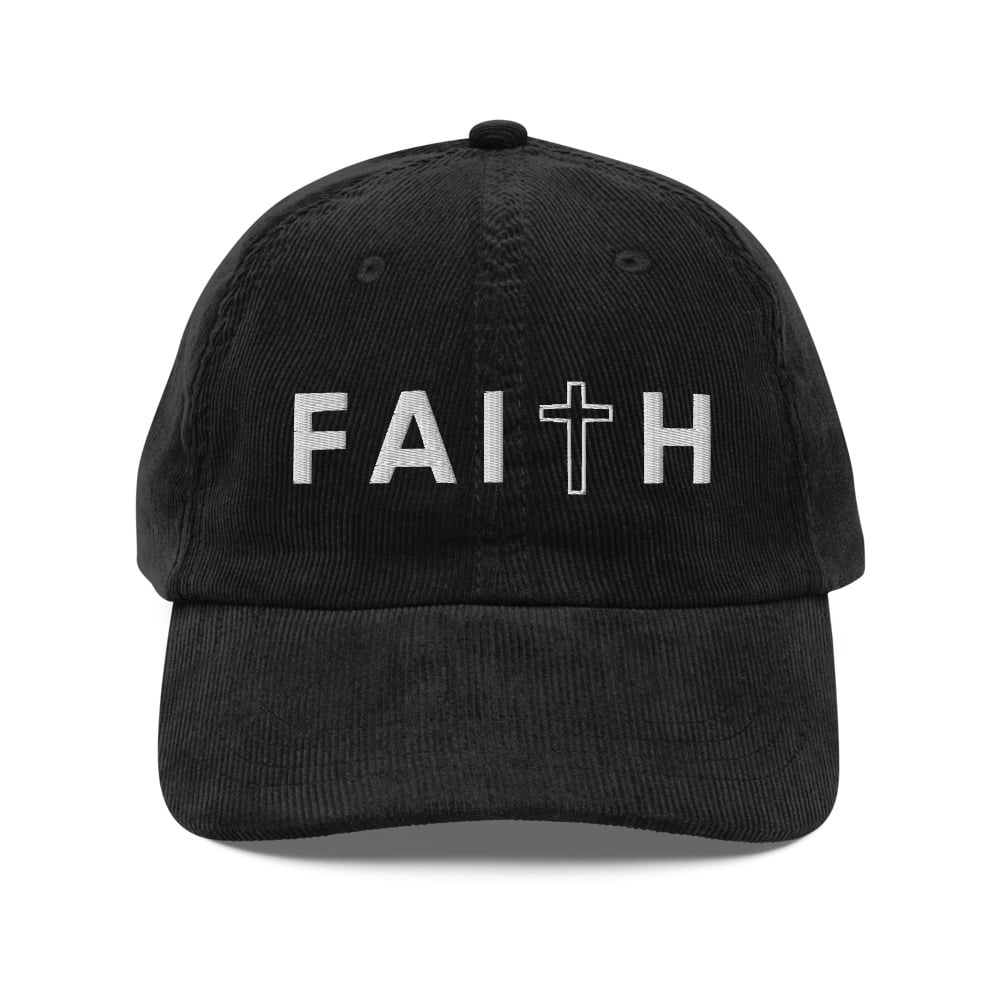 Faith hat (Embroidered Vintage corduroy cap) Christian Cross cap Jesus ...