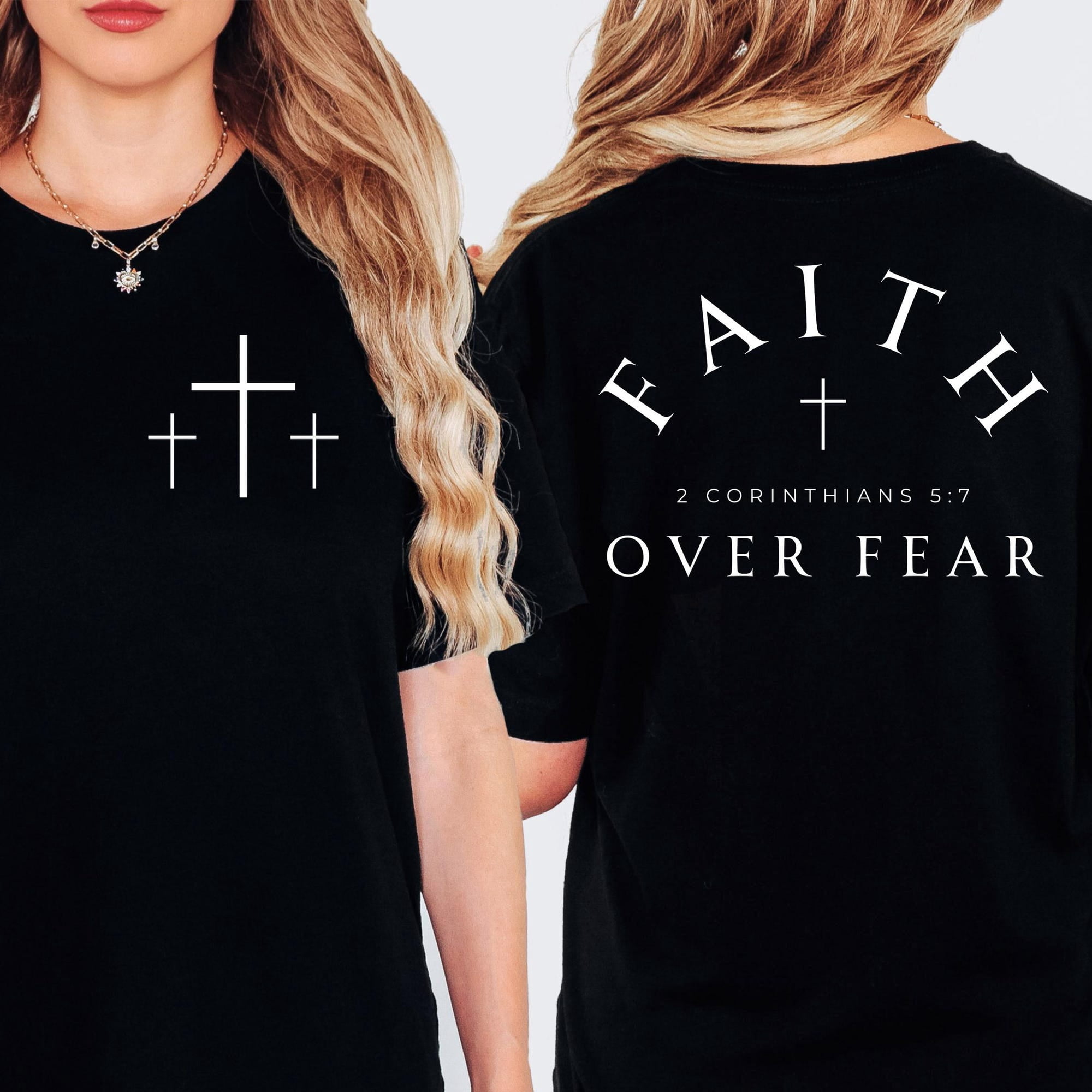 Faith over Fear back and front Shirt Trendy Inspirational Quotes Shirt ...