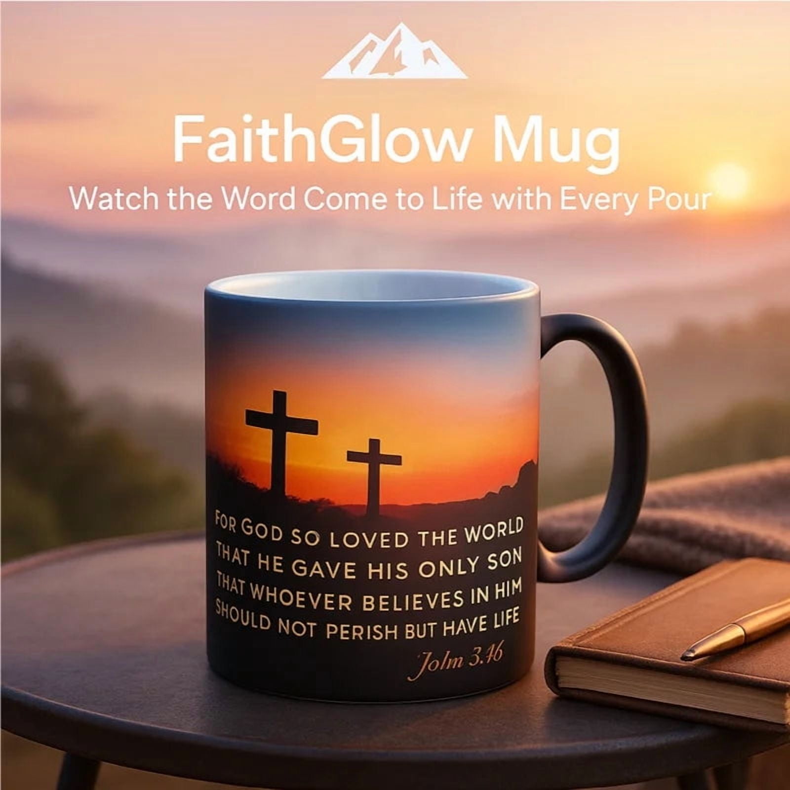 FaithGlow Mugs - 13oz Bible Verse Coffee Cup with Uplifting Scripture ...