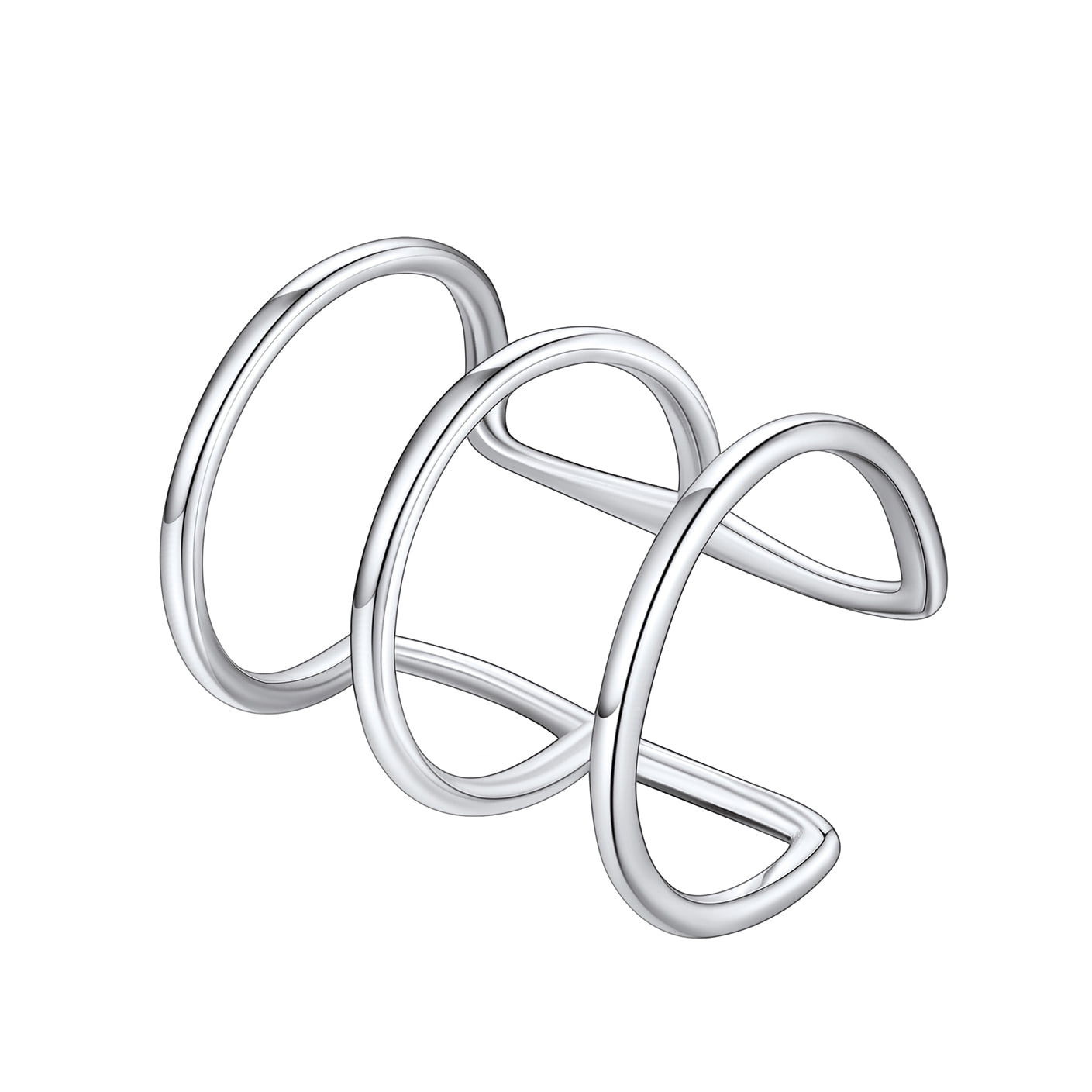 FaithHeart 3 Lines Ear Cuff for Women 925 Sterling Silver Non Pierced ...