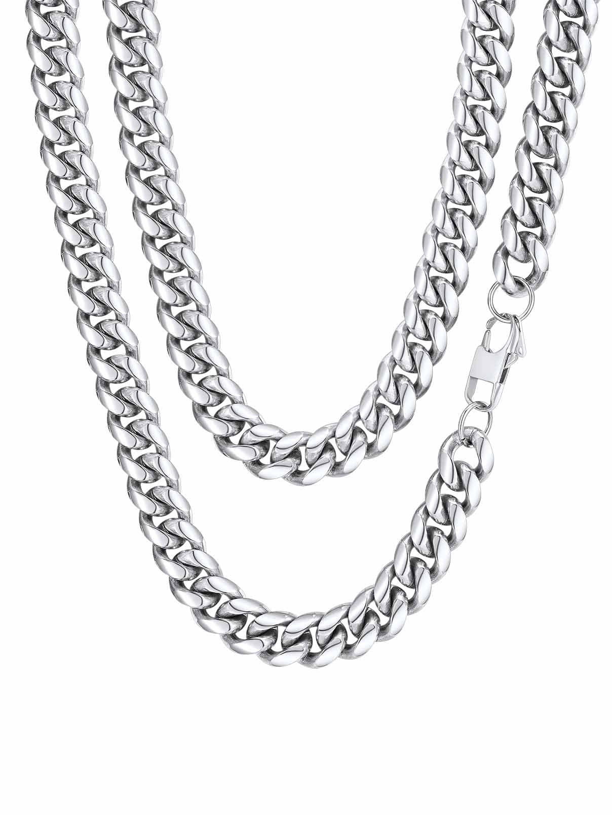 FaithHeart Chunky Miami Cuban Link Chain Necklace for Men Stainless ...