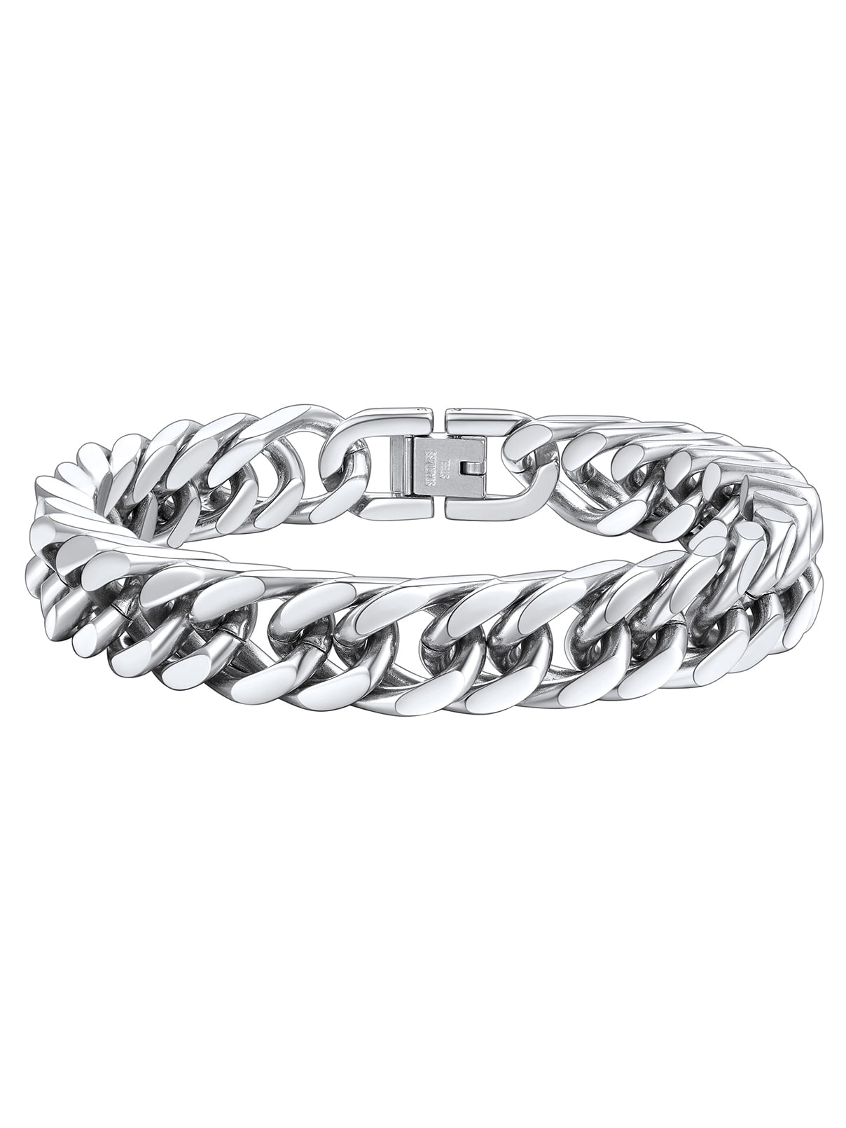 FaithHeart Cuban Curb Link Bracelets for Men, Stainless Steel Chain ...