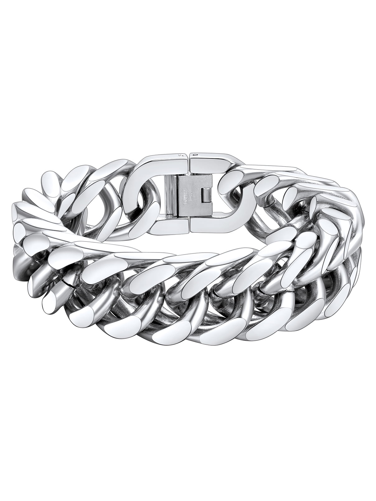 FaithHeart Cuban Curb Link Bracelets for Men, Stainless Steel Chain ...