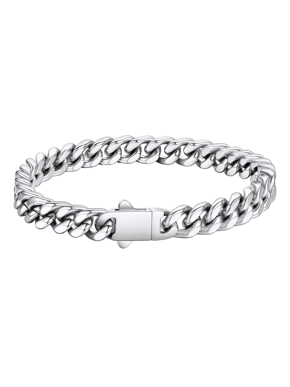 FaithHeart Cuban Link Chain Bracelets for Men, Stainless Steel Chain ...