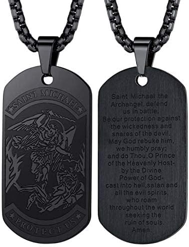 FaithHeart Custom Engrave Saint Michael Necklace, Police Protector ...