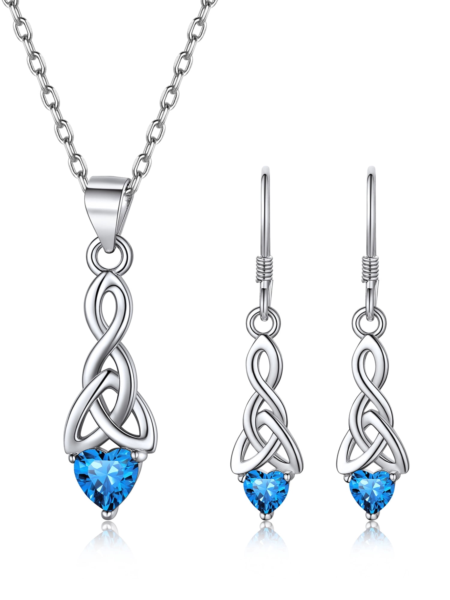 FaithHeart December Birthstone Heart Jewelry Set for Women 925 Sterling ...
