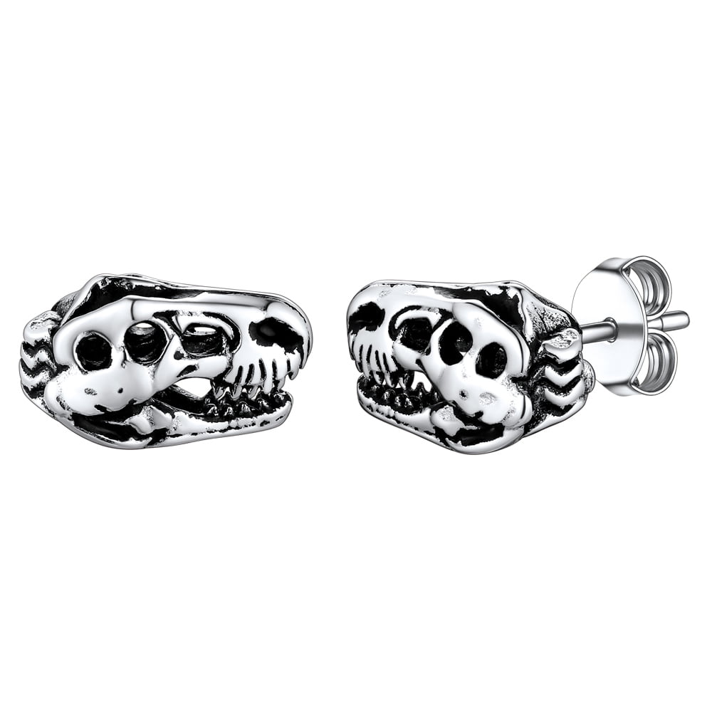 FaithHeart Dinosaur Stud Earrings for Men Stainless Steel Dino Earrings ...