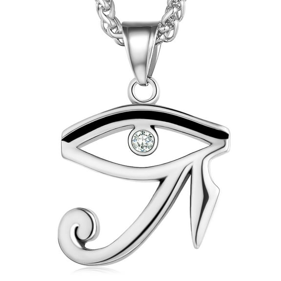 Ankh Cross Pendant Eye of Horus Necklace Stainless Steel Ancient ...