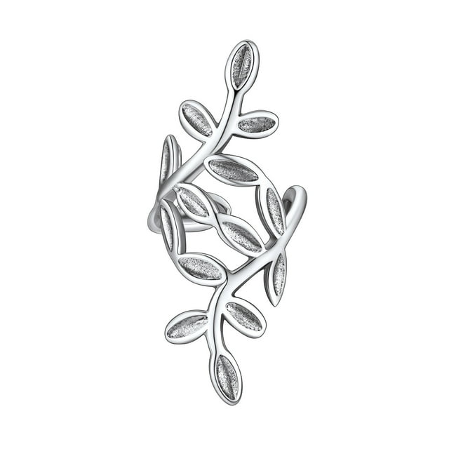 FaithHeart 925 Sterling Silver Leaf Ear Cuff, Hypoallergenic, Non-Pierced, Lightweight, 1 Piece ...