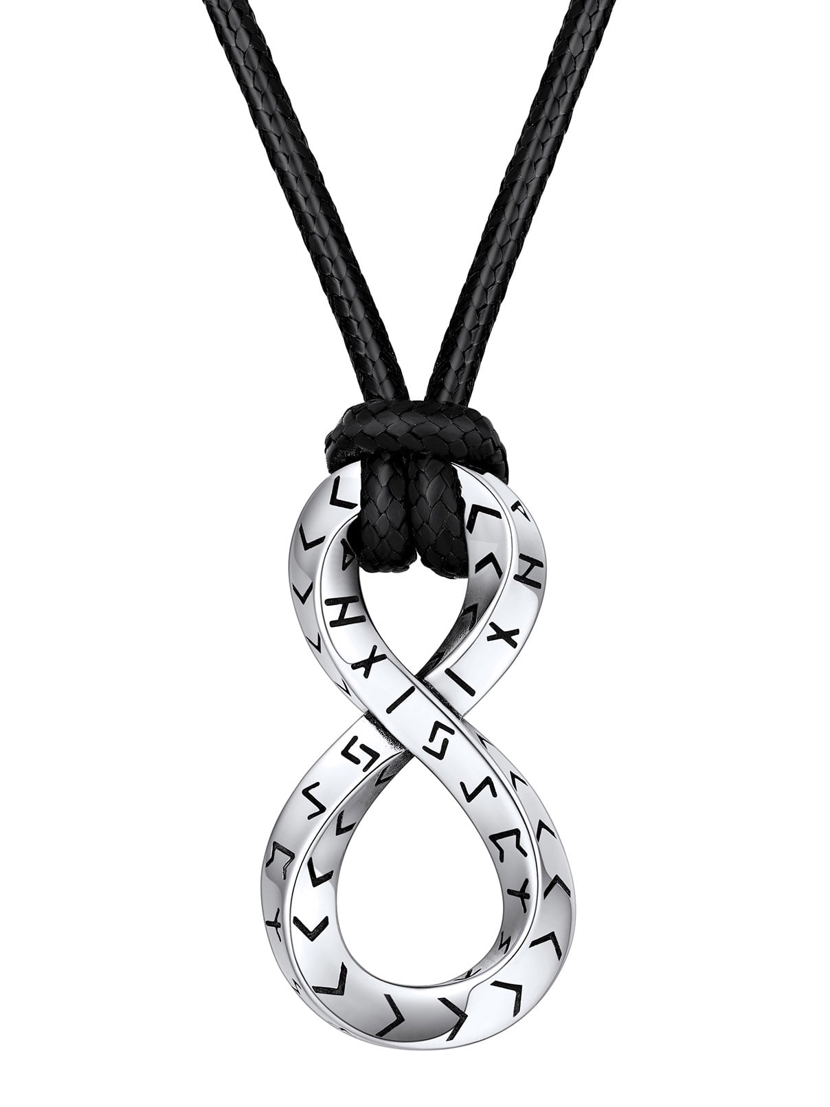 FaithHeart Mens Infinite Mobius Pendant Necklace, Stainless Steel ...
