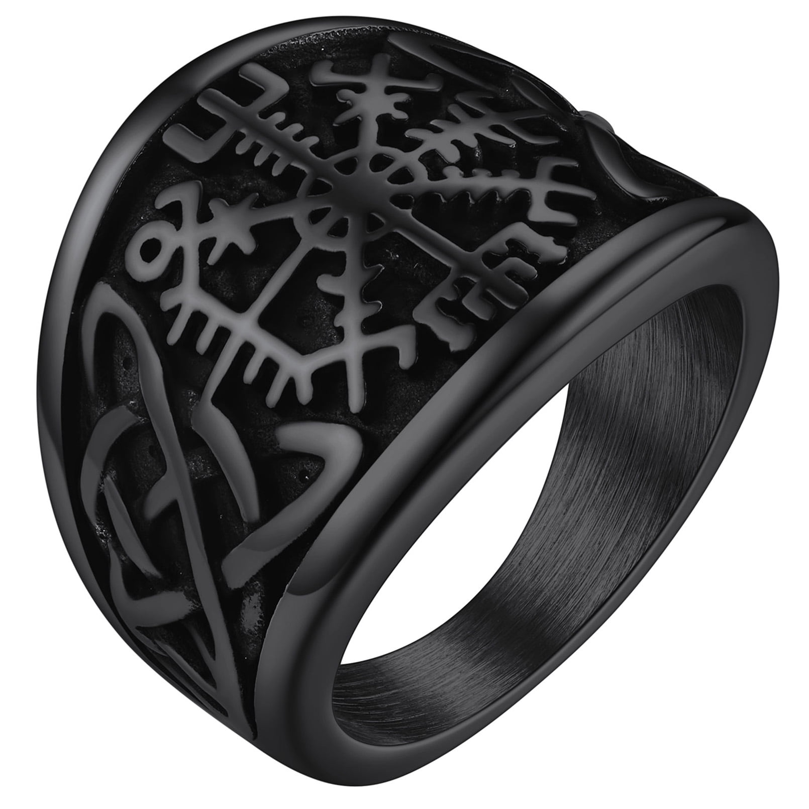 FaithHeart Nordic Viking Vegvisir Pirate Compass Ring for Men Solid ...