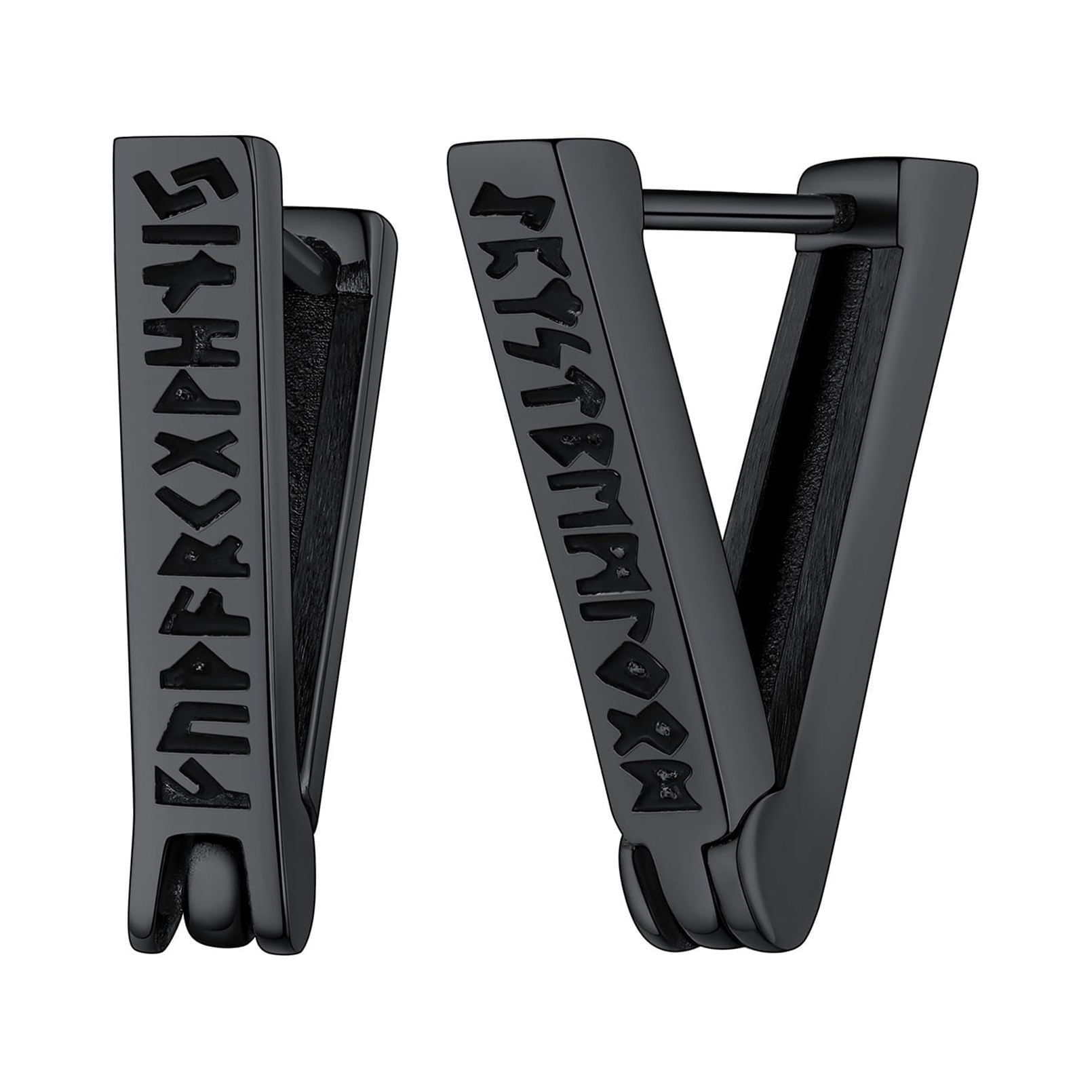 FaithHeart Norse Viking Rune Earrings for Men Punk Triangle Nordic Ear ...