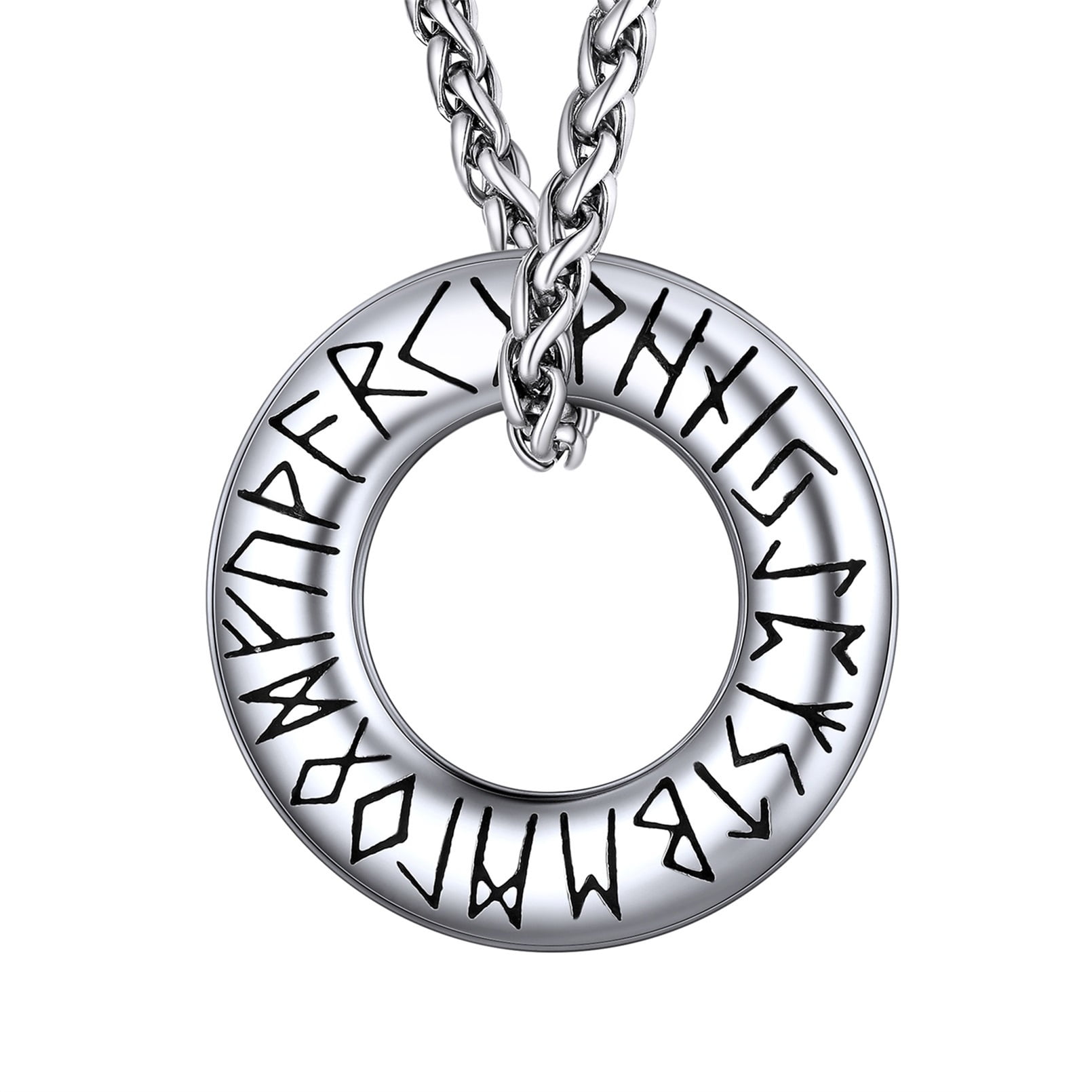 FaithHeart Norse Viking Rune Necklace for Men Stainless Steel Chain ...