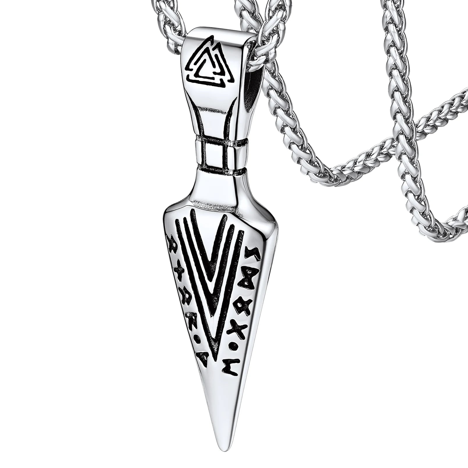 FaithHeart Runic Odin's Gungnir Spear Head Pendant Necklace for Men ...