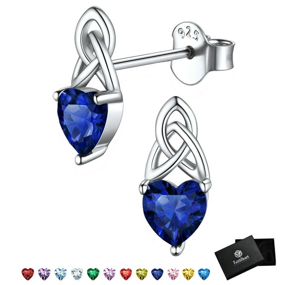 Celtic Knot Dangle Earrings 925 Sterling Silver Amethyst Birthstone ...