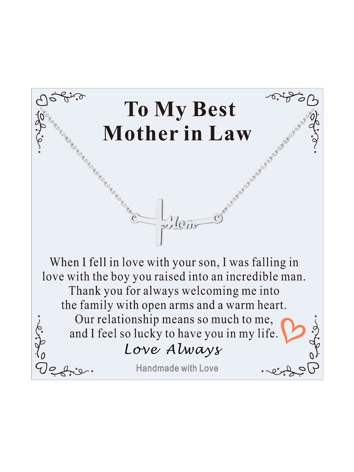FaithHeart Silver Cross Necklace for Women Stainless Steel Dainty ...