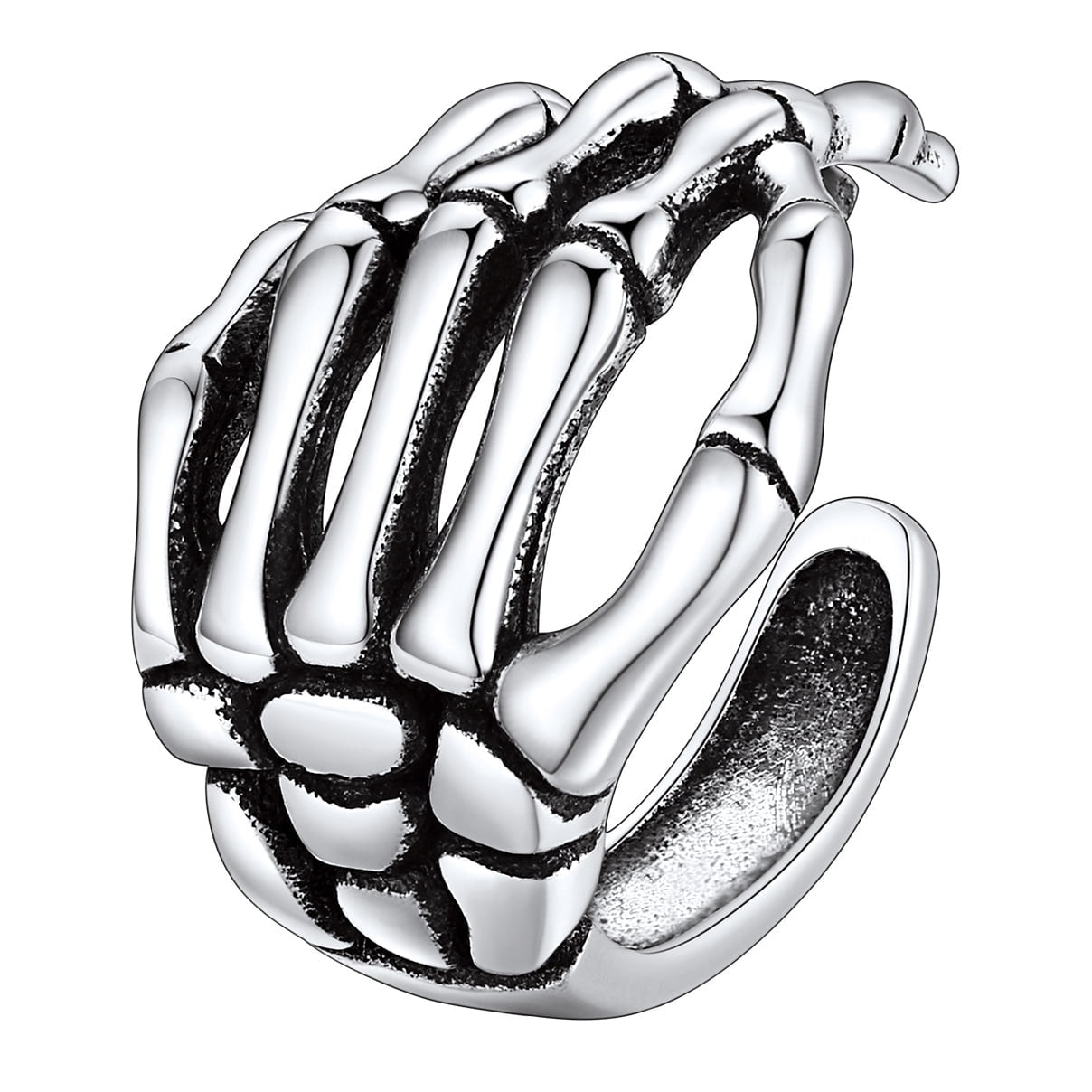 FaithHeart Skull Hand Ear Cuff Earrings for Women 925 Sterling Silver ...