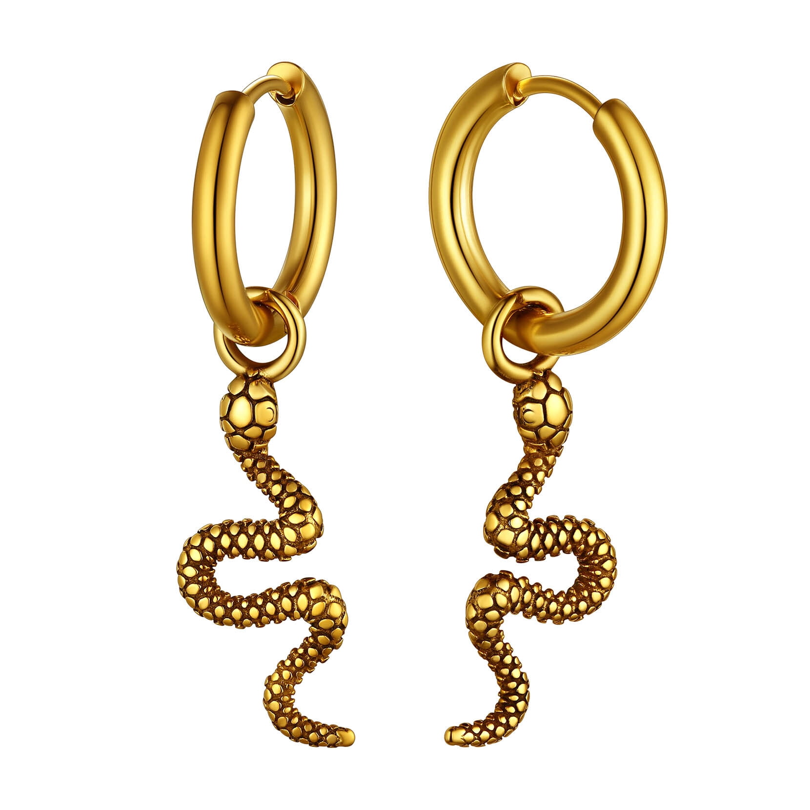 FaithHeart Snake Dangle Hoop Earrings for Women Men Drop Python Snake ...