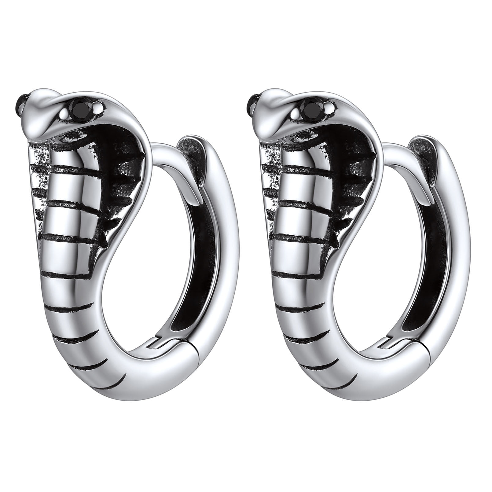 FaithHeart Snake Huggie Hoop Earrings for Women 925 Sterling Silver ...
