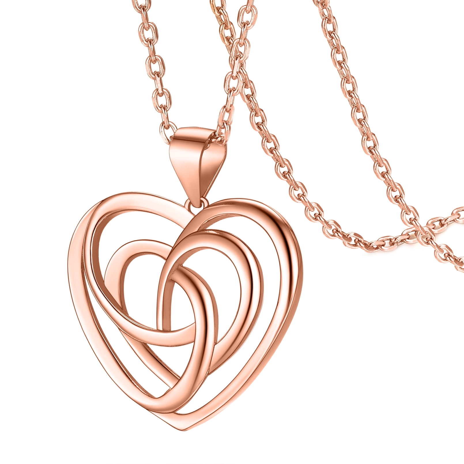 FaithHeart Sterling Silver Celtic Knot Necklace for Women Rose Gold ...
