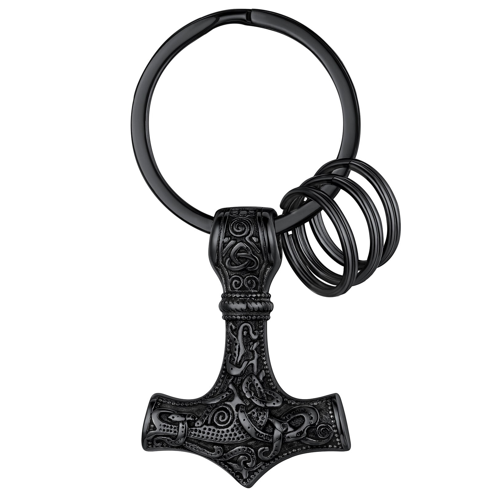 FaithHeart Thor Hammer Key Chain Ring Stainless Norse Viking Jewelry ...