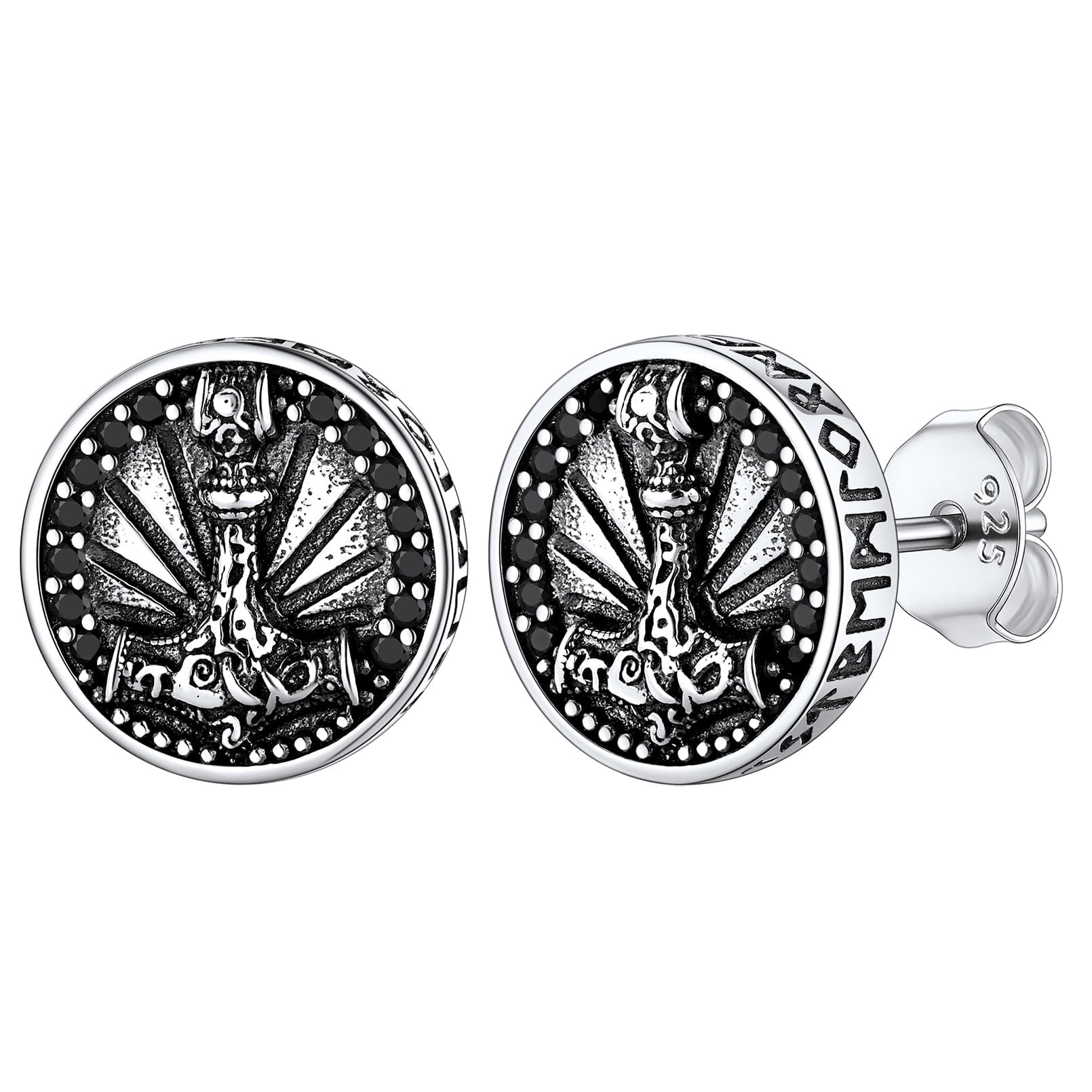 FaithHeart Thor's Hammer Earrings for Men Hypoallergenic 925 Sterling ...