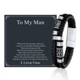 FaithHeart Viking Bracelet for Men with To My Man Card, Mens Double-Row ...