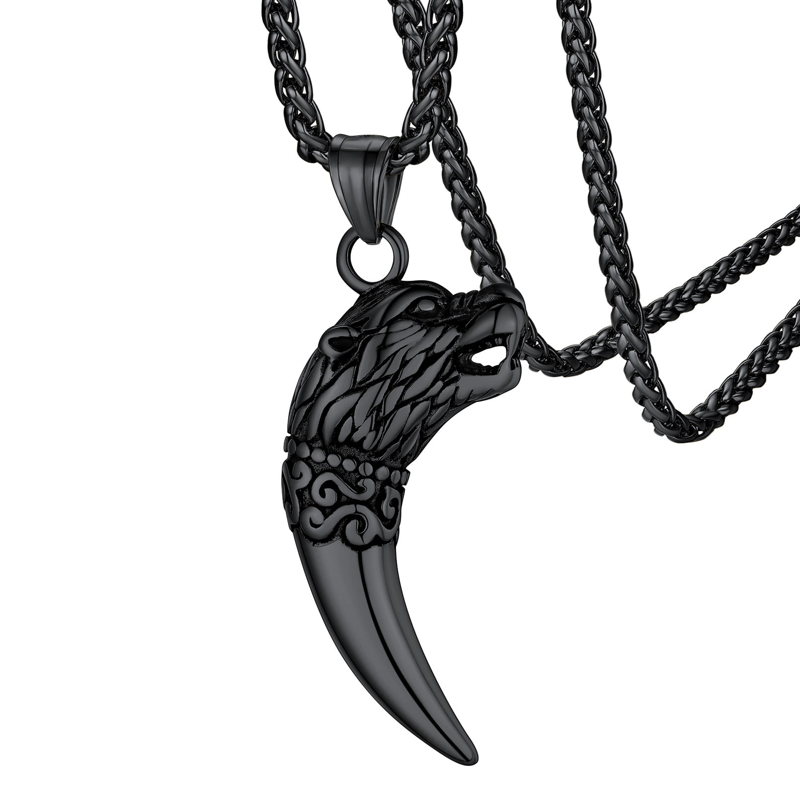 FaithHeart Wolf Tooth Necklace for Men Punk Tribal Fang Totem Amulet ...