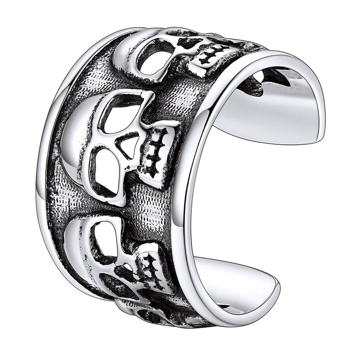 FaithHeart Women's Gothic Skull Ear Cuffs 925 Sterling Silver Skeleton ...