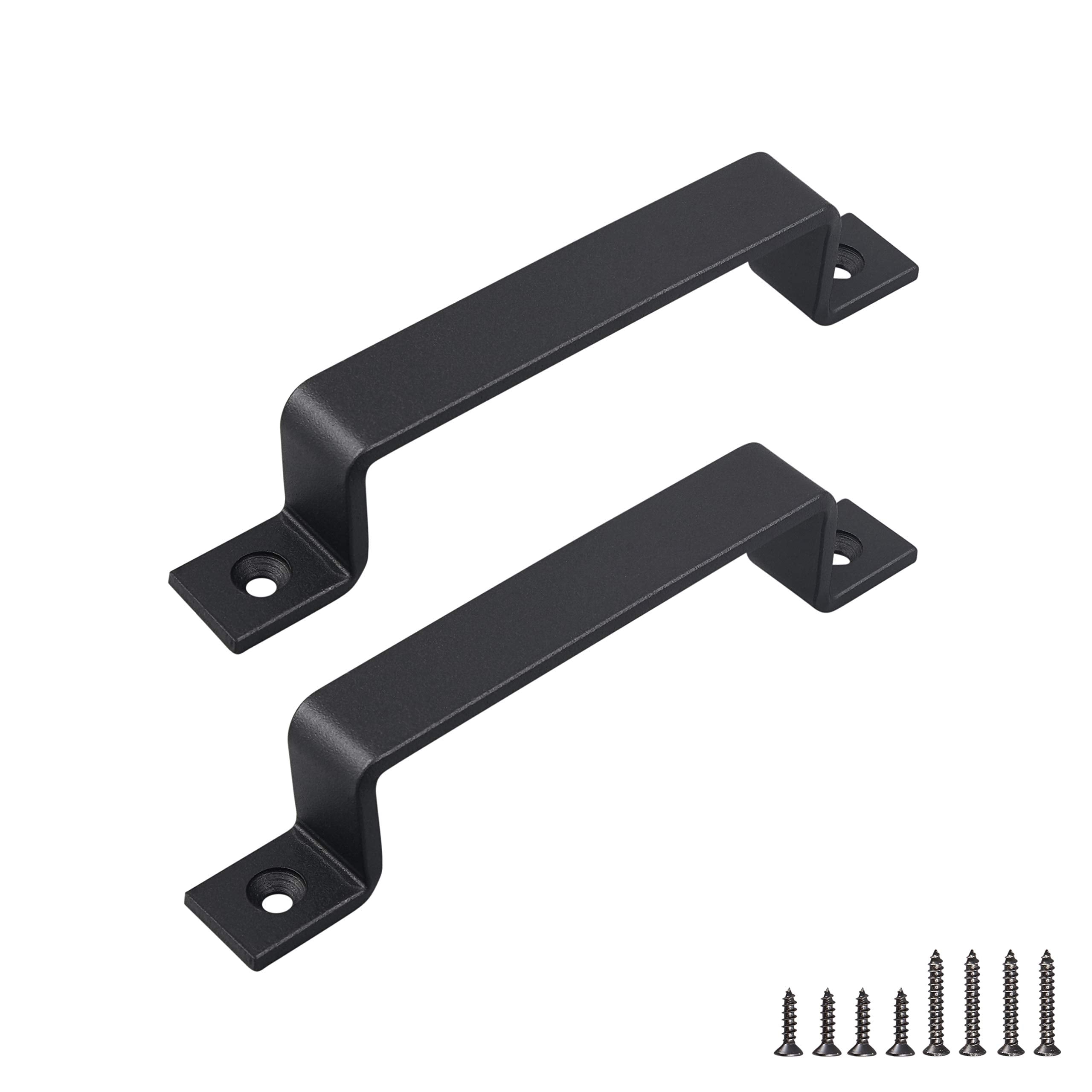 FaithLand Barn Door Handle, Black 8 inch Gate Set (Pack of 2), Door ...