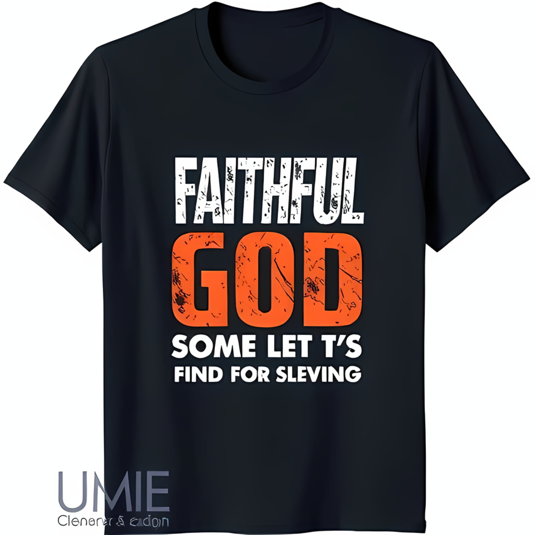 Faithful God Black T-Shirt with Bold White Text & Red Outline Unique ...
