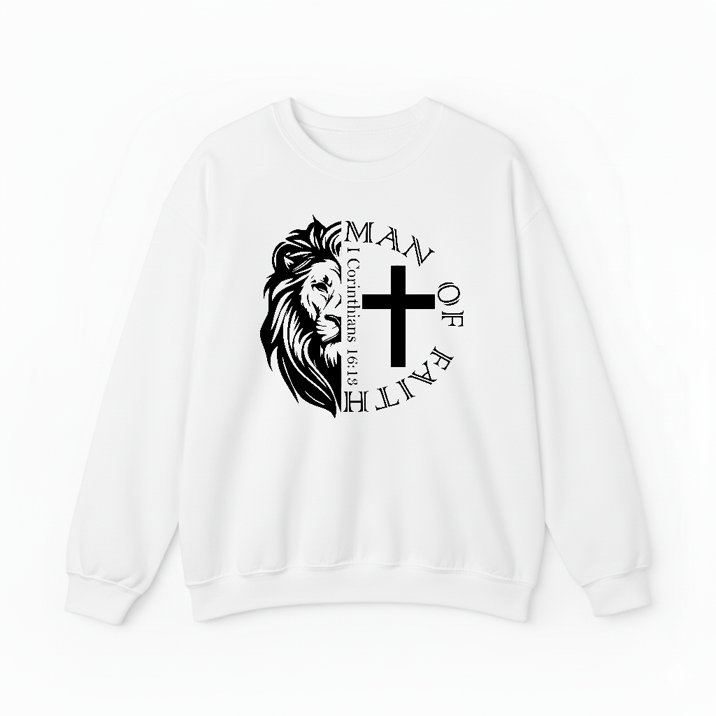 Faithful Man of Faith Lion and Cross Christian Religious Courage Symbol ...