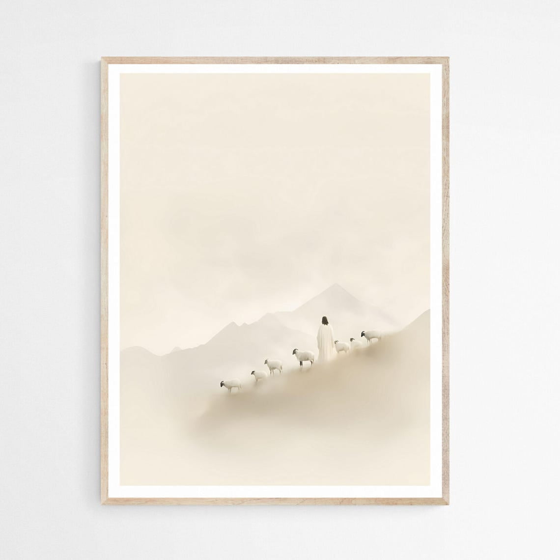 Faithful Shepherd Jesus and His Flock Minimalist Neutral Modern Bible ...