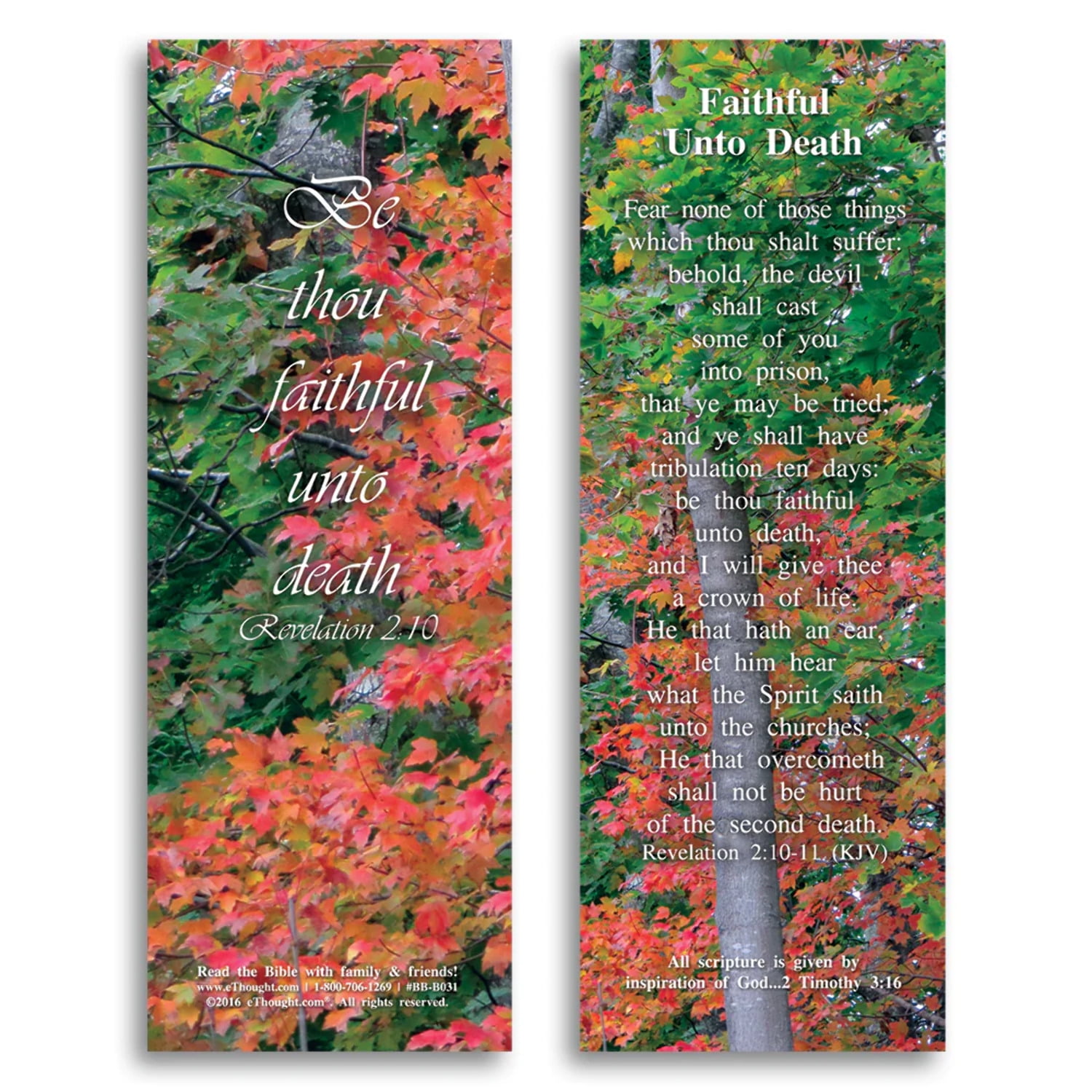 Faithful Unto Death - Bible Cards - Pack of 25 - Walmart.com