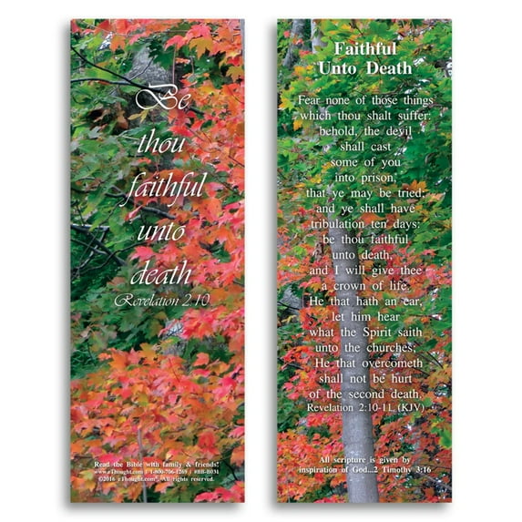 Faithful Unto Death - Bible Cards - Pack of 25 - Walmart.com